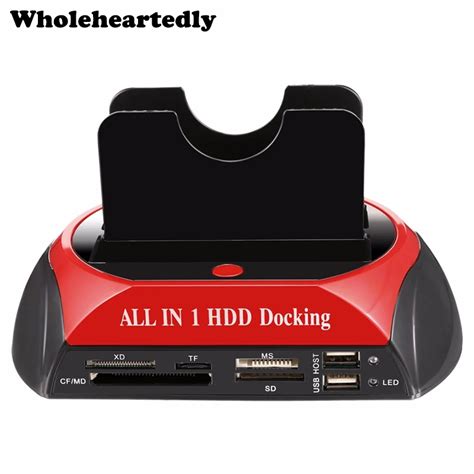 All In Hdd Docking Station Dual Ide Sata External Hdd Box Usb Card Reader