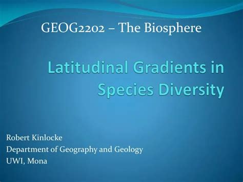 Ppt Latitudinal Gradients In Species Diversity Powerpoint