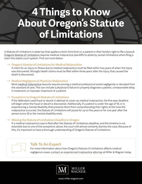 Medical Malpractice Statute Of Limitations Or And Wa