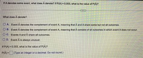 solved if a denotes some event what does a denote if