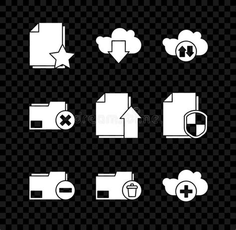Set Document With Star Cloud Download And Upload Folder Minus Delete Add Cloud And Upload