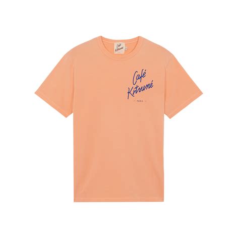 메종 키츠네 카페 키츠네 로고 티셔츠 코랄 Maison Kitsune Kream