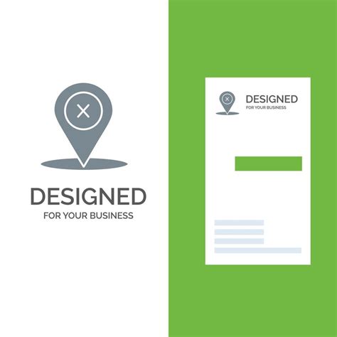 Location Navigation Place Delete Grey Logo Design And Business Card