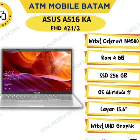 Jual Laptop Asus A Ka Intel Celeron N Gb W Di Seller Atm Mobile Batam Atm Mobile