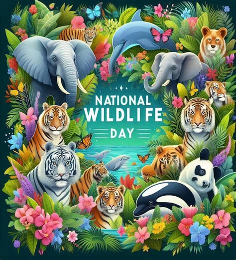 A Poster Of National Wildlife Day Is Titled National Wildlife Day
