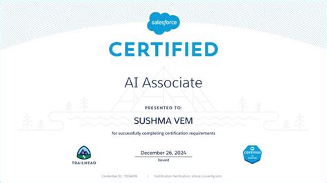 Sushma Vem On Linkedin Salesforce Ai Certification Mastersjourney Professionalgrowth
