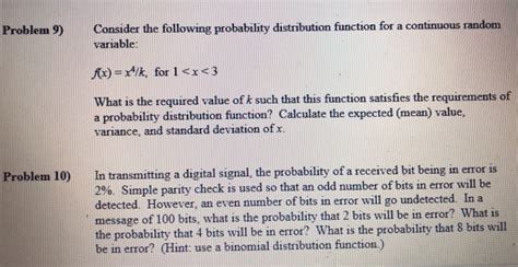 Solved Problem Consider The Following Probability Chegg