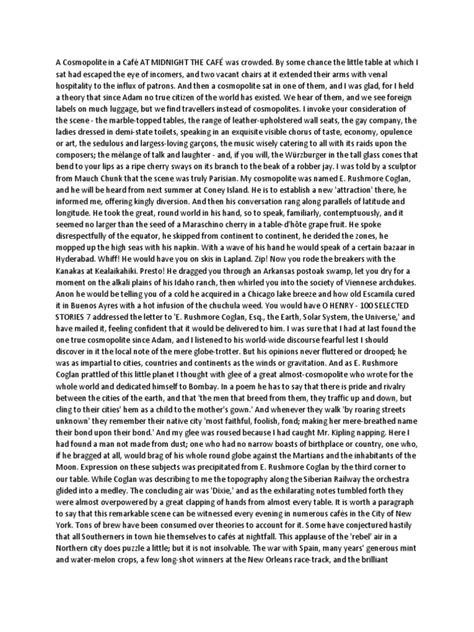 Cosmopolite In A Café Pdf Geography Nature