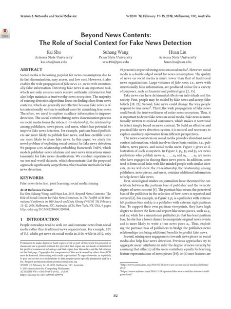beyond news contents the role of social context for fake news