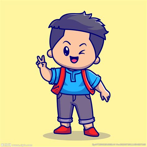 可爱卡通中小学生阳光男孩设计图 卡通设计 广告设计 设计图库 昵图网