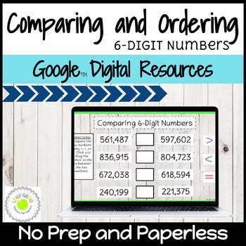 Comparing And Ordering 6 Digit Numbers Digital Activities By Leily Geng