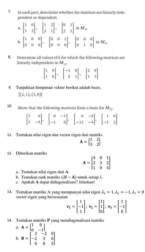 7 In Each Part Determine Whether The Matrices StudyX