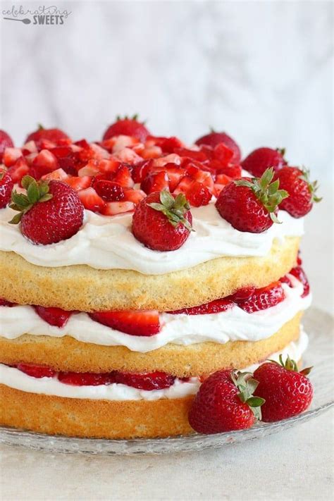 Strawberry Shortcake Cake A Fluffy Vanilla Sponge Cake Filled With