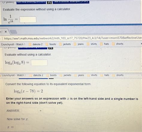 solved evaluate the expression without using a calculator
