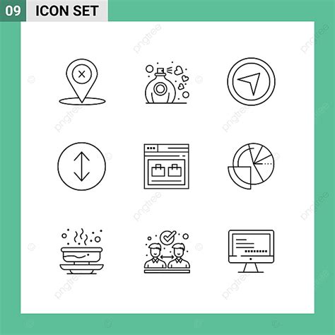 Editable Vector Line Pack Of 9 Simple Outlines Of Bag Simple Perfume Pointer Png And Vector