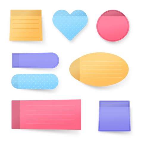 Коллекция реалистичных бумажных наклеек Премиум векторы