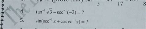 Thetan √3 Sec 2 Sin Sec¹ X Cosec¯x 5178 Filo
