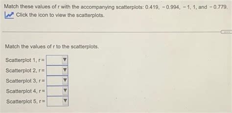Solved Match These Values Of R With The Accompanying Chegg