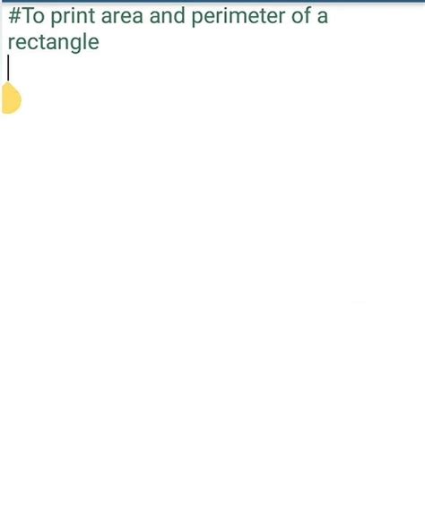 To Print Area And Perimeter Of A Rectangle Python Basics Youtube