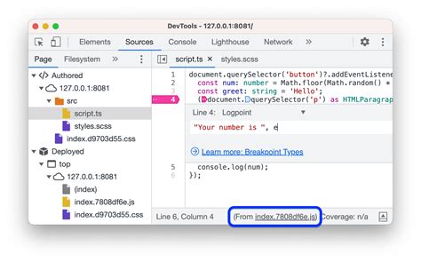 소스 맵으로 배포하는 대신 원본 코드 디버그 Chrome Devtools Chrome For Developers