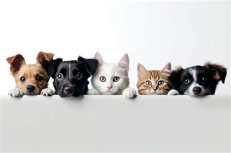 собаки и кошки на белом фоне изображение сгенерированное ИИ Ai сгенерированное изображение