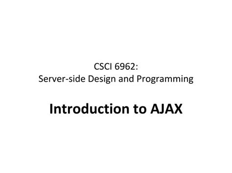 Ppt Csci 6962 Server Side Design And Programming Powerpoint