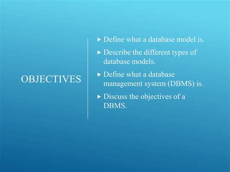 Databasemodels Objectives Of Dbms Pptx