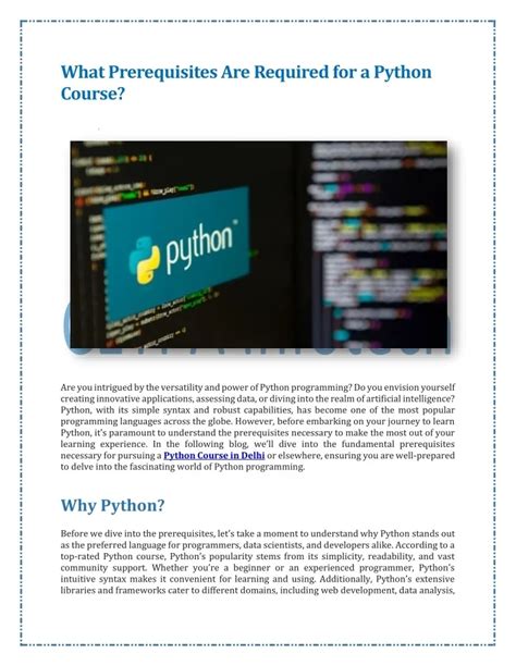 Ppt What Prerequisites Are Required For A Python Course Powerpoint Presentation Id13069747