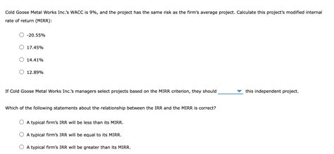 Solved The Irr Evaluation Method Assumes That Cash Flows