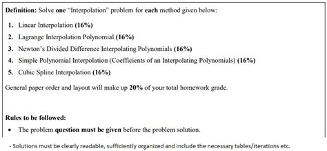 Solved Text Definition Solve One Interpolation Problem For Each