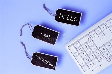 hand writing sign hello i am onboarding business concept action