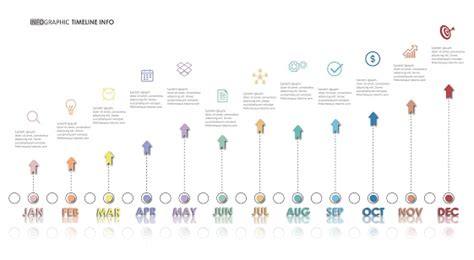타임 라인 프로젝트 다이어그램 비즈니스를 위한 인포그래픽 템플릿입니다 12개월 현대 타임라인 다이어그램 달력 프레젠테이션 벡터 타임라인 로드맵 인포그래픽 개념에 대한 스톡