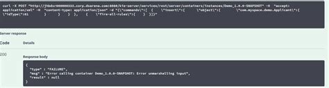 Java Error Calling Container Xxxxxx Error Unmarshalling Input On Redhat Business Central
