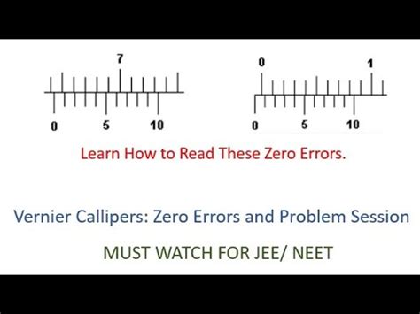 Vernier Caliper Zero Errors And Problem Session YouTube
