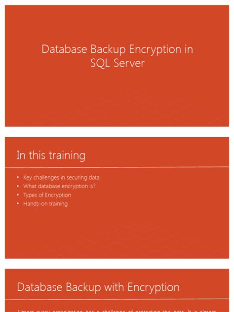 Database Backup Encryption In Sql Server Pdf Key Cryptography