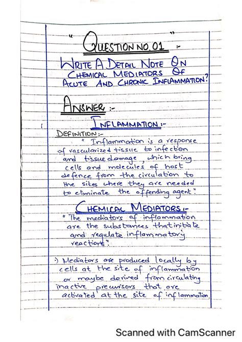 Solution Pathology Chemical Mediators Of Acute And Chronic