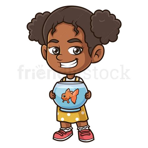 Black Girl Traveling Cartoon Clipart Vector Friendlystock