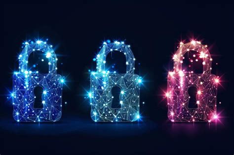 Trio Of Icy Blue Digital Padlocks On A Motherboard Representing Layered Data Security In