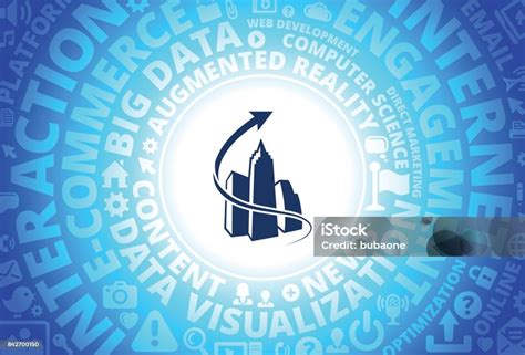 화살표와 아이콘 인터넷 현대 기술 단어 배경 건물의 세트 3가지 개체에 대한 스톡 벡터 아트 및 기타 이미지 3가지 개체 개념 기호 개선 Istock