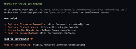 Improve Final Success Output During Crwa Installation Low Priority · Issue 1171 · Redwoodjs