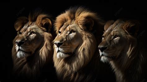 مجموعة من ثلاثة أسود مع خلفية داكنة صورة ليوس صورة الخلفية للتحميل مجانا