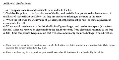Solved An Array Of Nodes Is Used To Contain A Doubly Linked