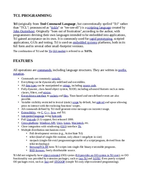 Tcl Programming
