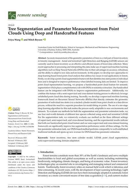 PDF Tree Segmentation And Parameter Measurement From Point Clouds