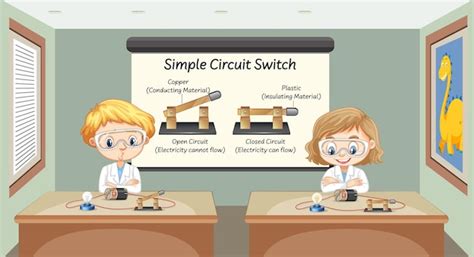 Free Vector Scientist Explaining Simple Circuit Switch