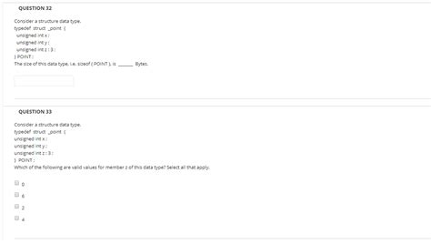 Solved Question 32 Consider A Structure Data Type Typedef