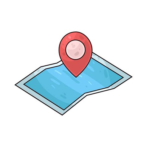 Illustration Of Map With Pin Vector Art At Vecteezy