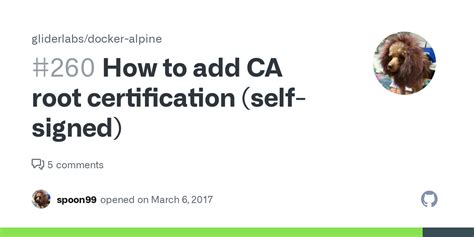 How To Add Ca Root Certification Self Signed Issue Gliderlabs Docker Alpine Github