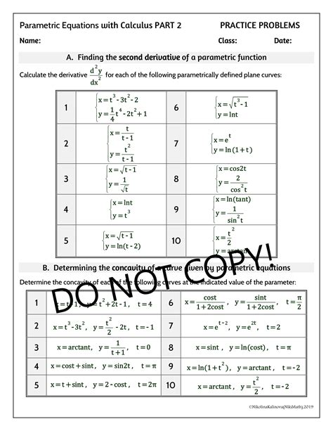 Parametric Equations With Calculus 32 Problems Part 2 Full Solutions Teacher Professional