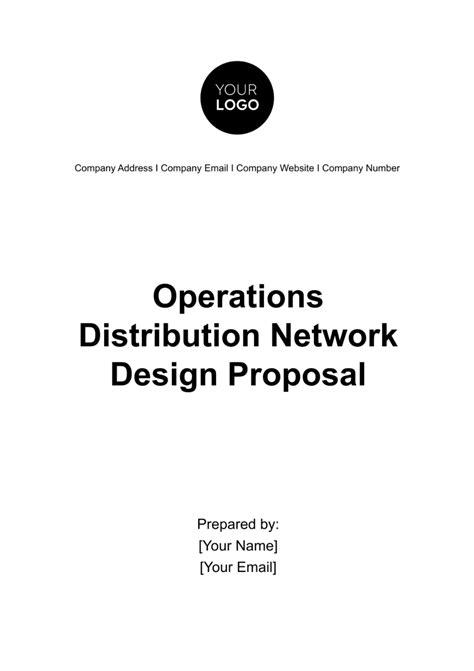 Free Operations Distribution Network Design Proposal Template To Edit Online